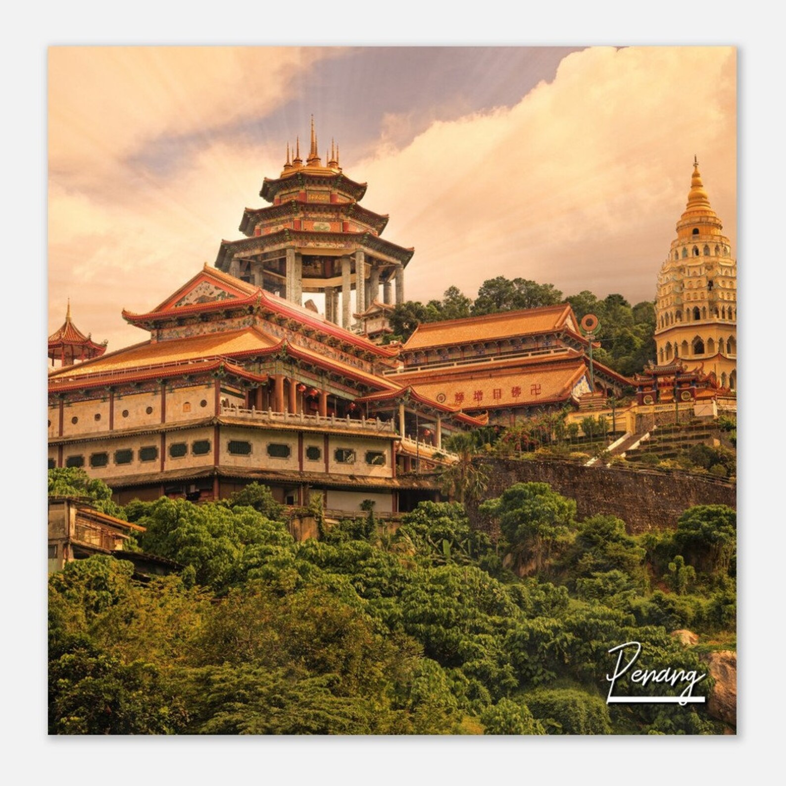 Penang Malaysia Poster Wall Art | Penang Home Decor | Penang Kek Lok Si ...