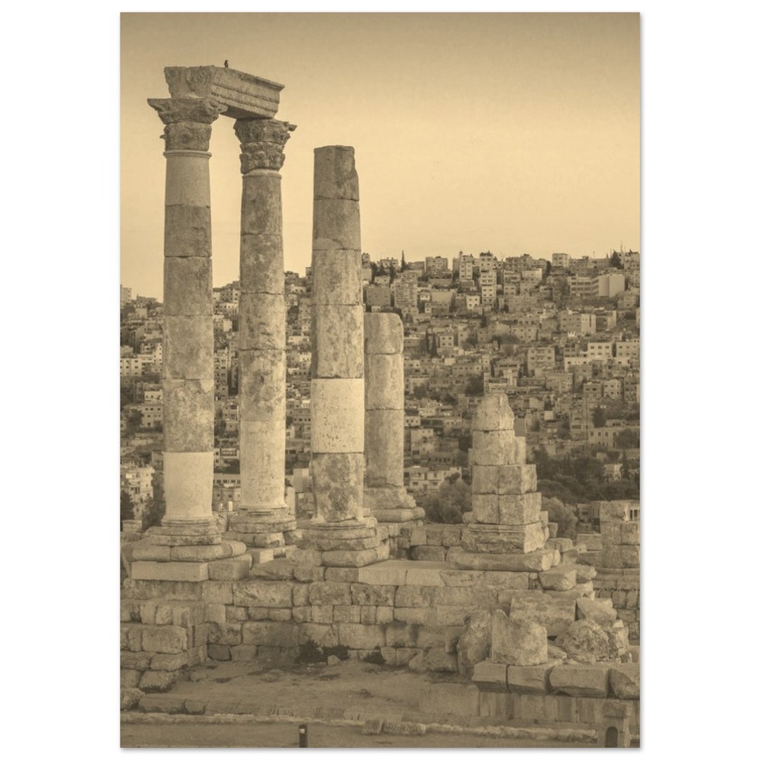 Vintage Amman Jordania Travel Poster Print Wall Art Retro Amman Antique ...