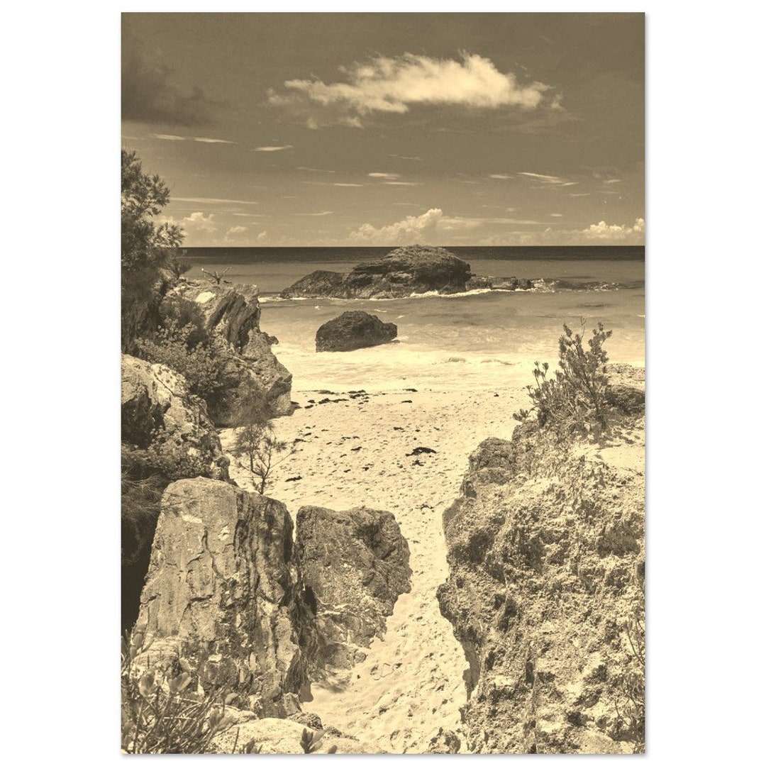 Vintage Bermuda Seascape Travel Poster Print Wall Art | Retro Bermuda ...