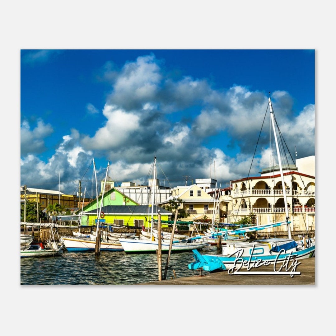 Belize City Belize Travel Poster Wall Art Belize City Home Decor Belize ...