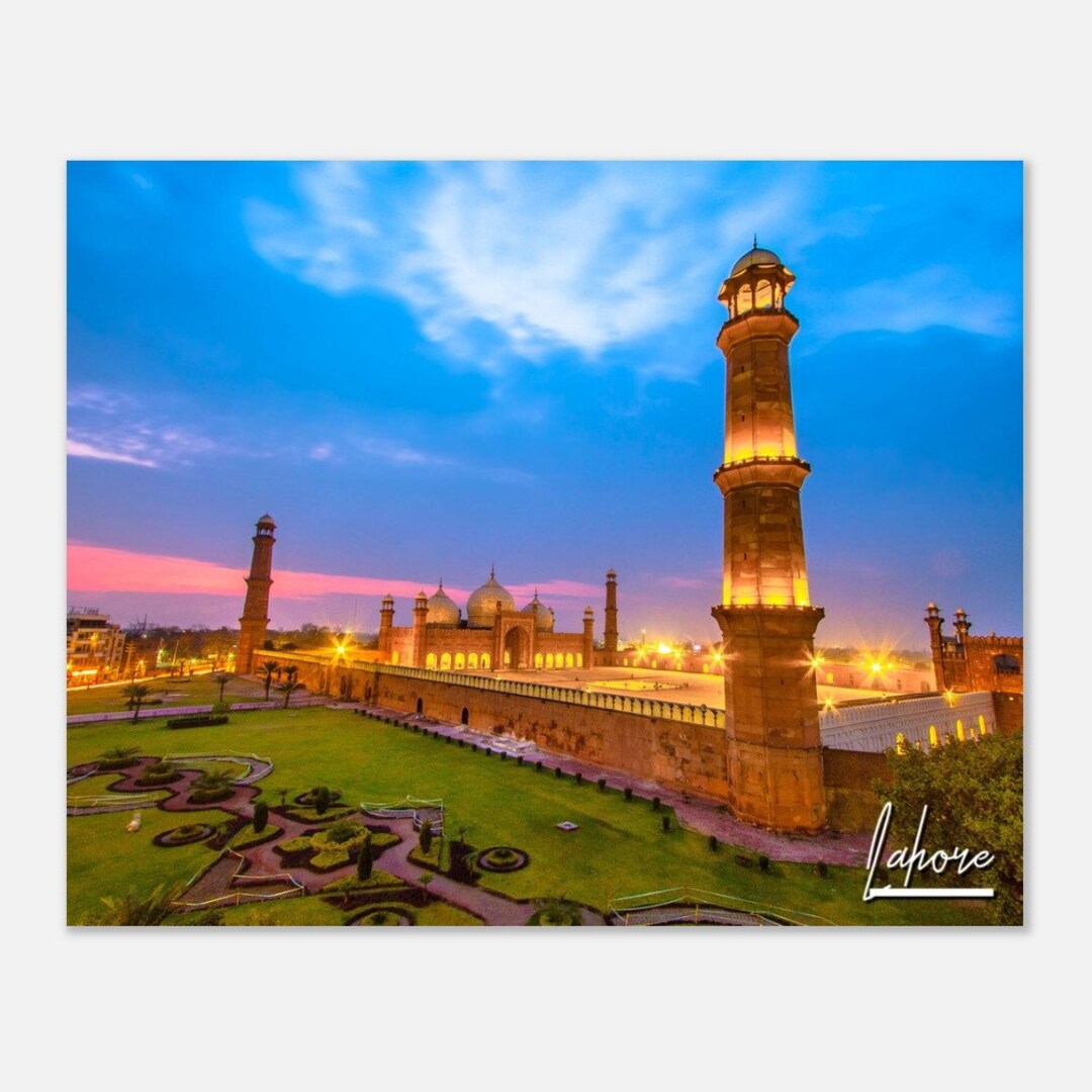 Lahore Pakistan Poster Print Wall Art Lahore Badshahi Mosque Home Decor ...