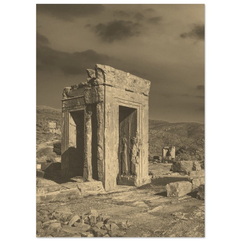 Vintage Persepolis Iran Poster | Retro Persepolis Ruins Sepia Print ...