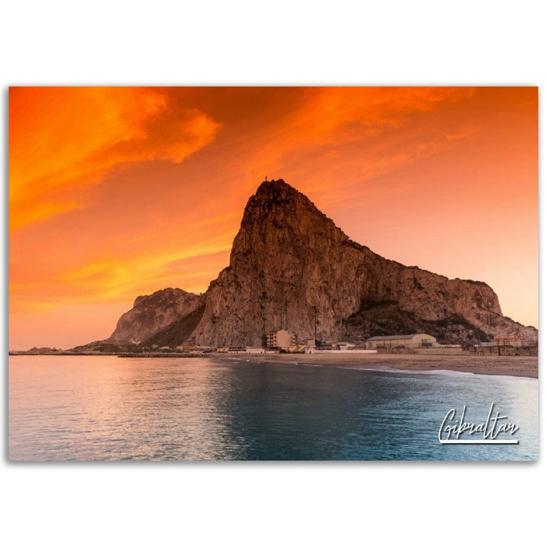 Gibraltar Sunset Beach Poster: Mediterranean Wall Art Print - Etsy