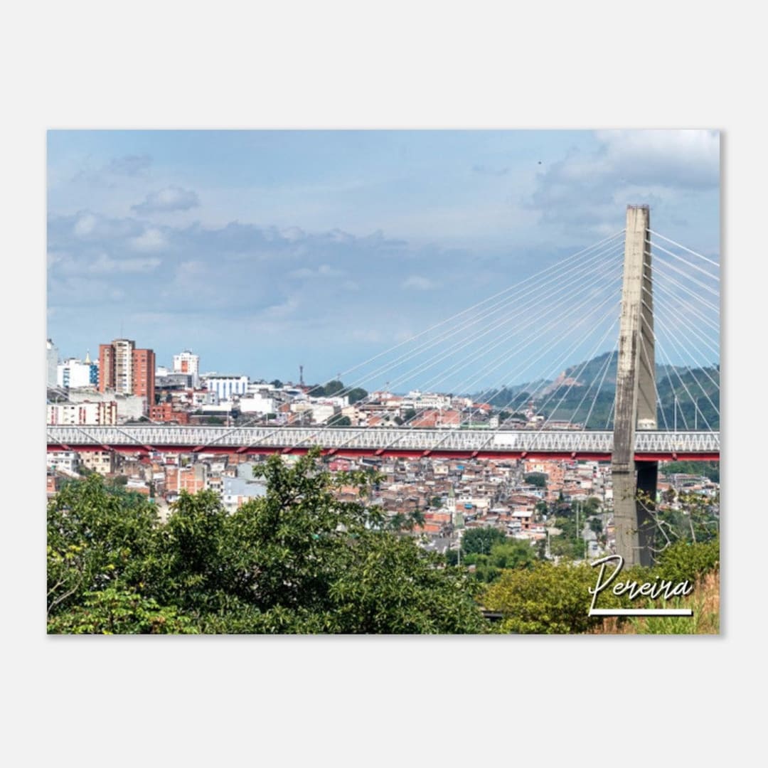 Pereira Colombia Bridge Art Print: City Skyline Travel Poster - Etsy