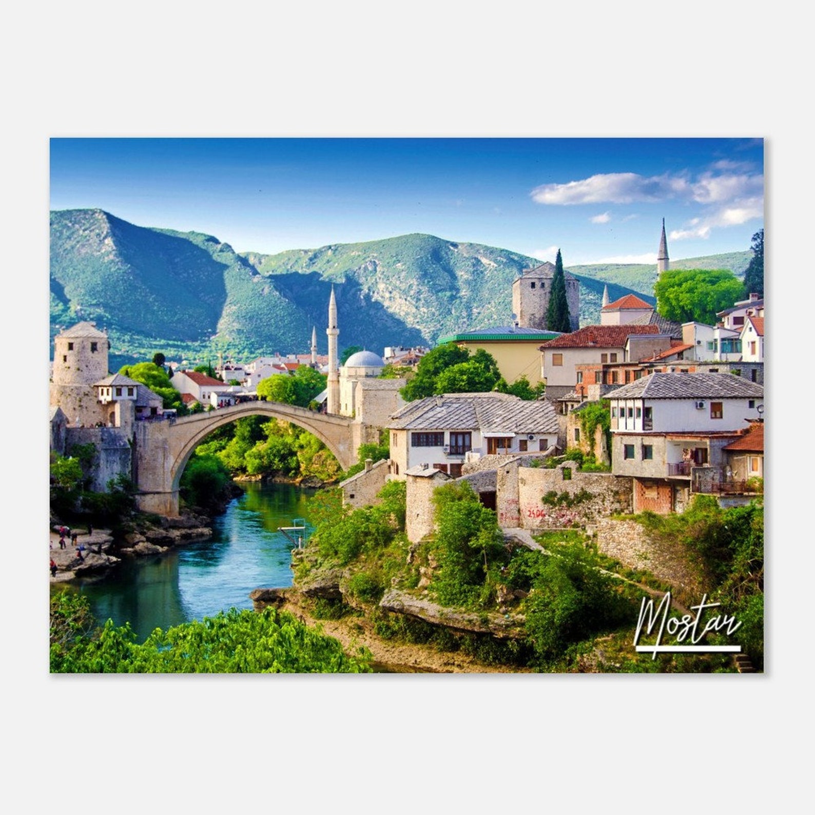 Mostar Bosnia and Herzegovina Poster Print Wall Art Mostar Home Decor ...