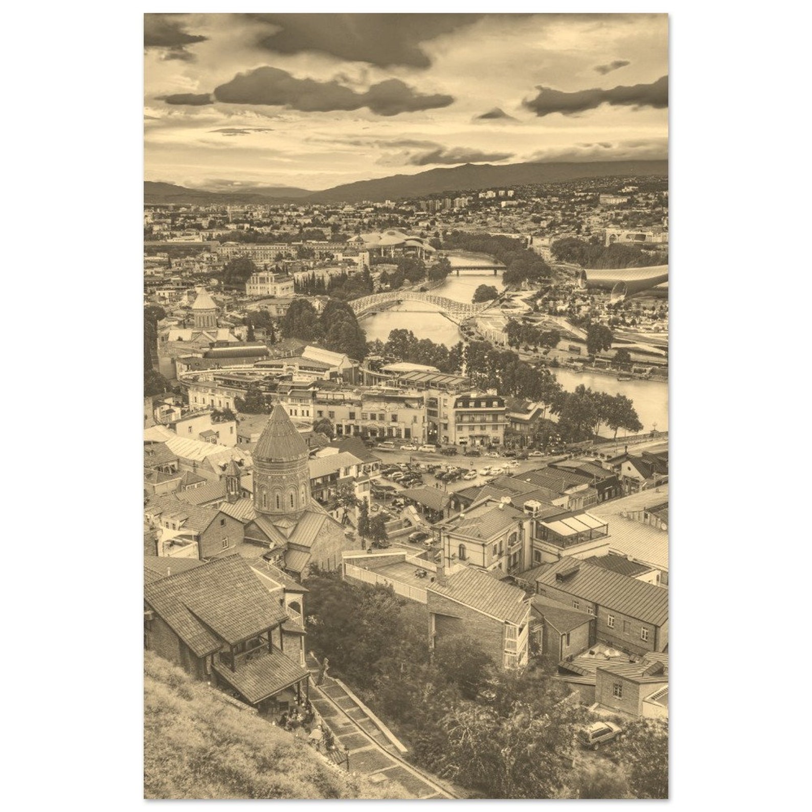 Tbilisi Georgia Poster Vintage Print Retro Tbilisi Black and White ...