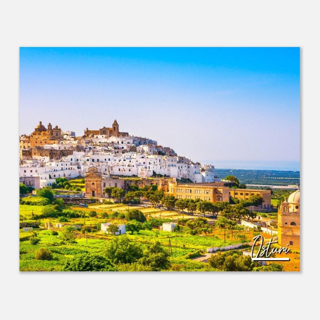 Ostuni Italy Travel Poster Wall Art Ostuni White Town Home Decor Ostuni ...