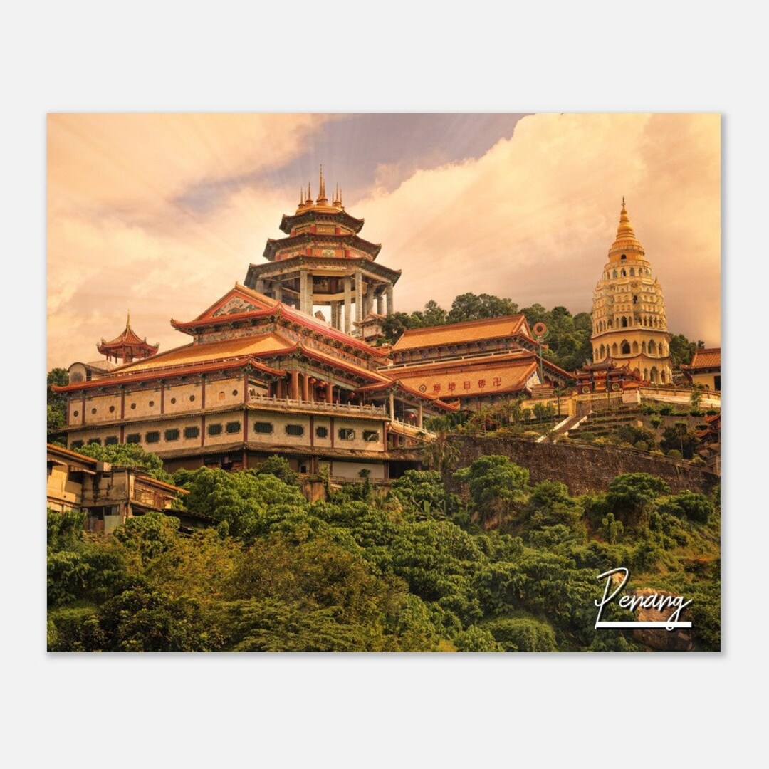 Penang Malaysia Poster Wall Art | Penang Home Decor | Penang Kek Lok Si ...