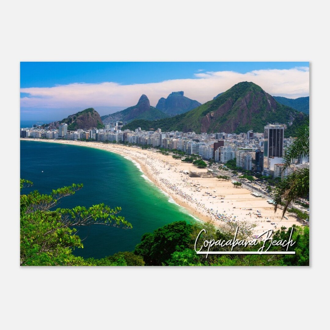 Copacabana Beach Brazil Travel Poster Wall Art | Copacabana Beach Home ...