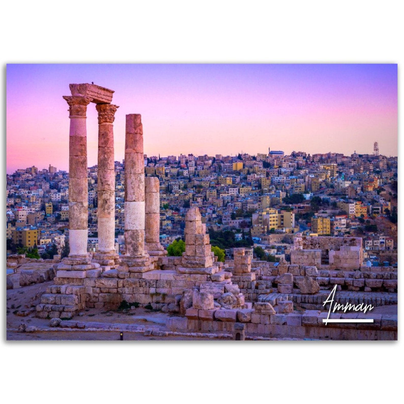 Amman Poster Jordania Print Wall Art | Amman Photo Historical Ancient ...