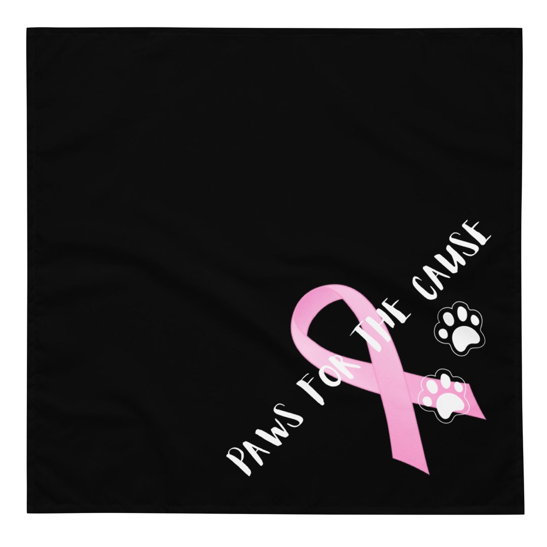 Cancer Awareness Dog Bandana, Paws for the Cause, Breast Cancer, Dog ...