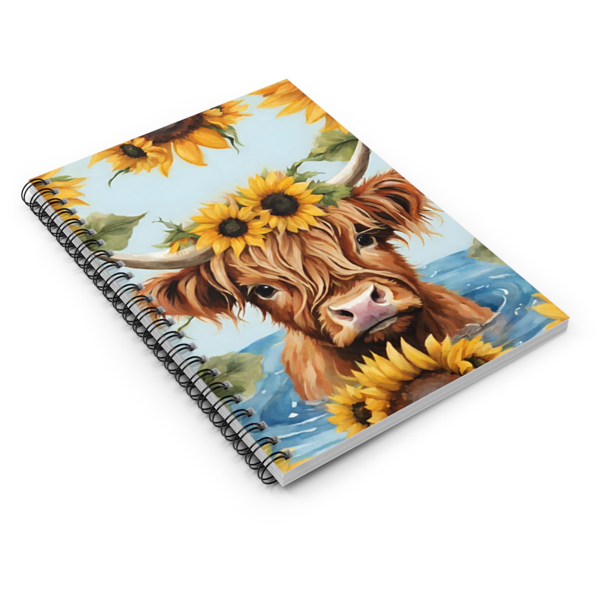 Highland Baby Cow Pond Bliss Spiral Notebook | 6x8 | Baby Cow Notebook ...