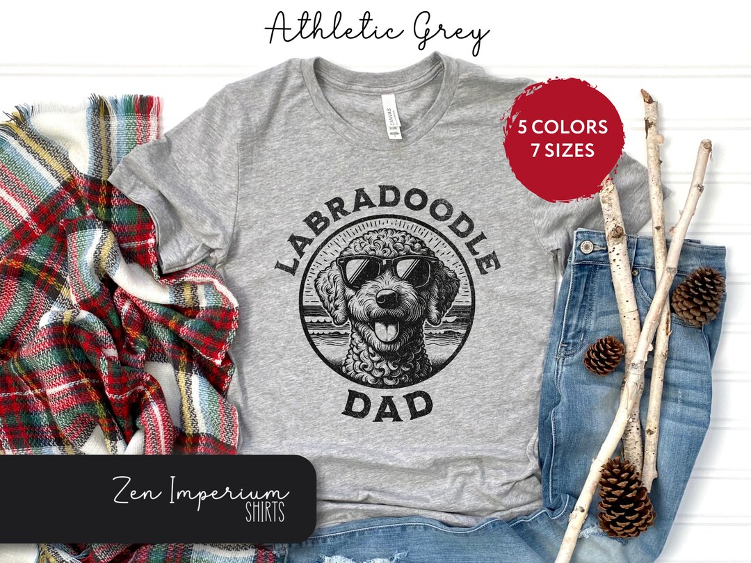 Labradoodle Dad Men's Shirt for Fathers Day Short Sleeve Crewneck Best ...