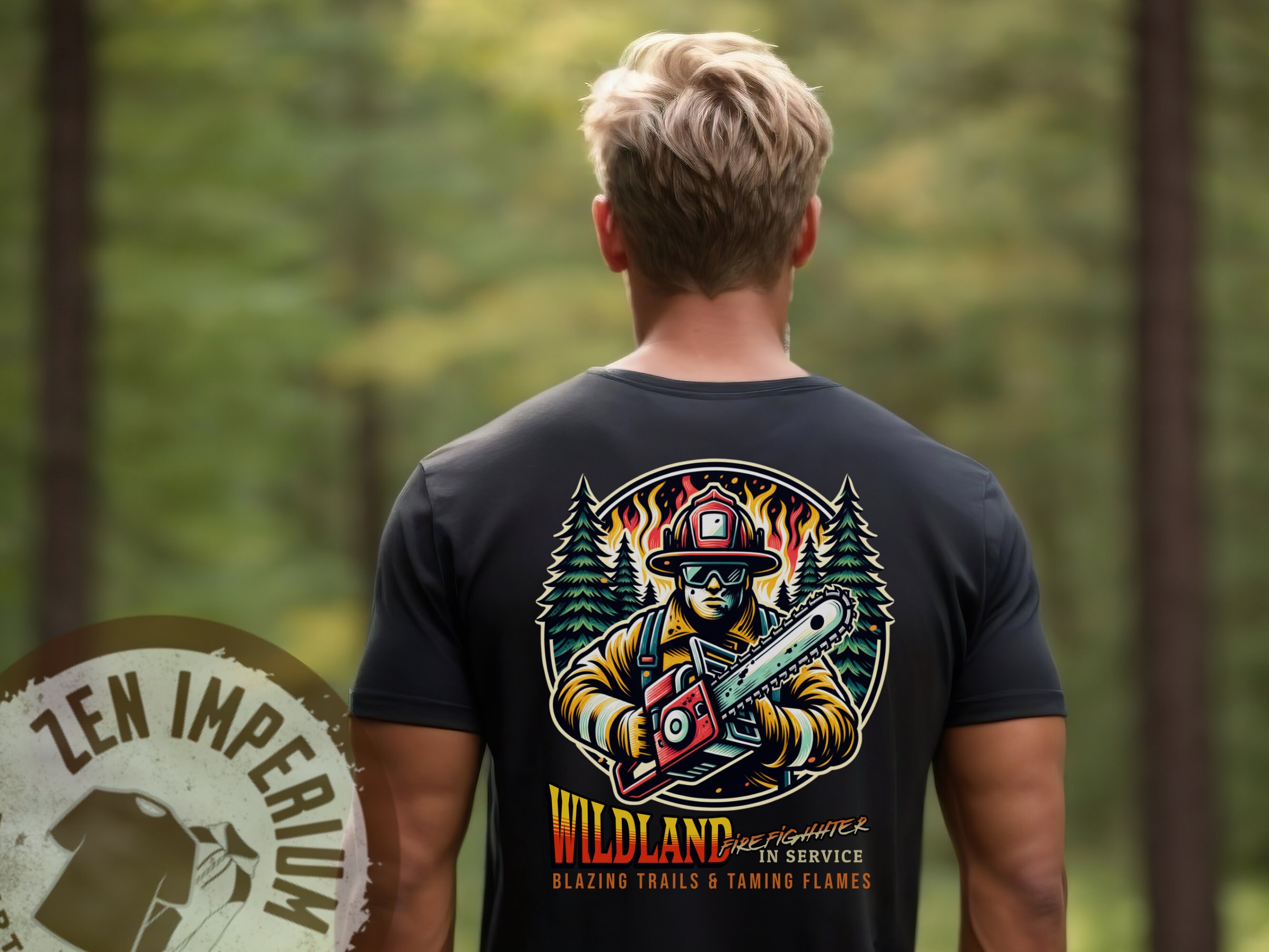 Wildland Firefighter Shirt Front Back Image Casual Wear off Duty ...