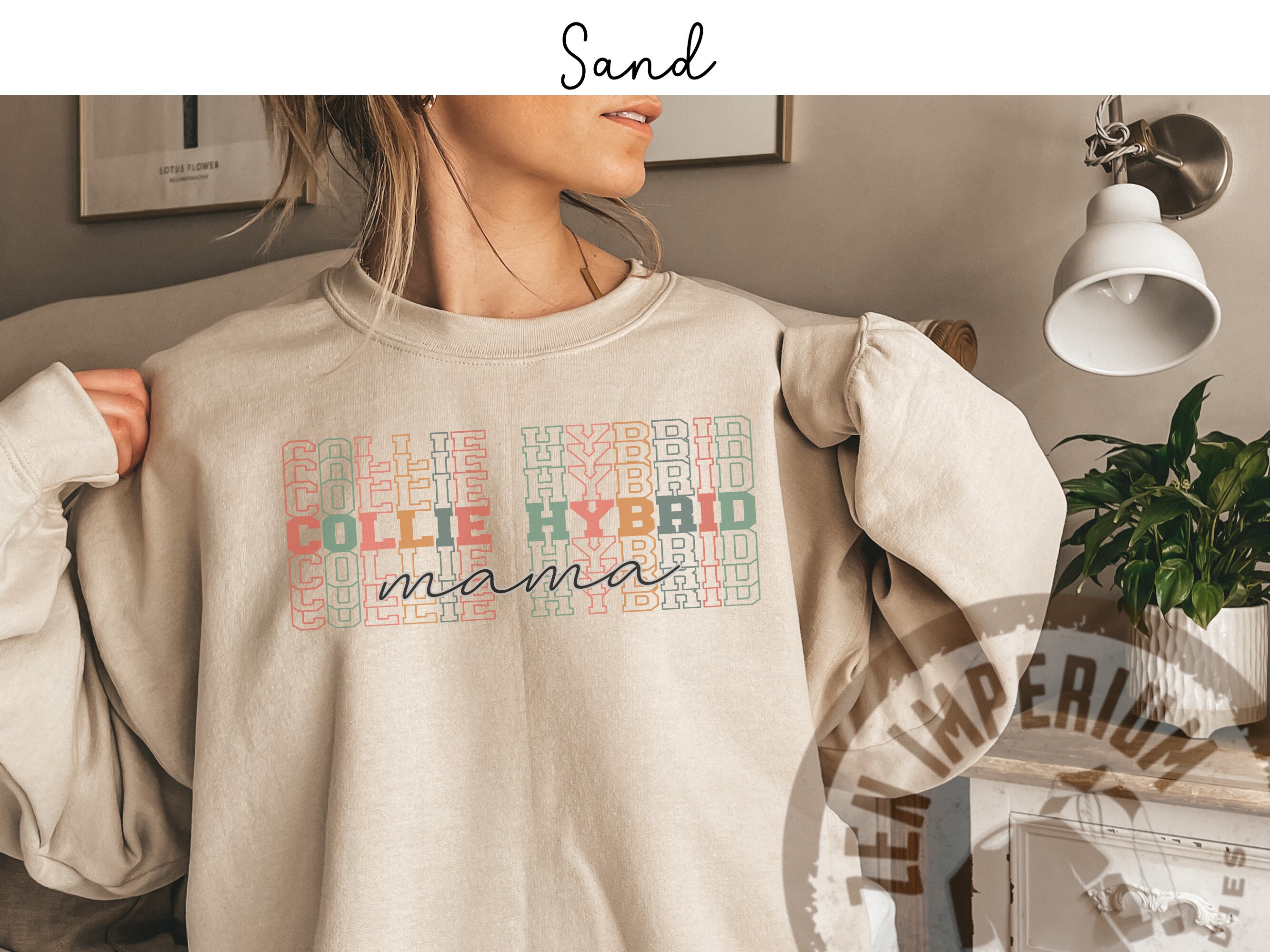 Collie Mixed Breed Sweatshirt Collie Hybrid Mama' Retro Font Perfect ...
