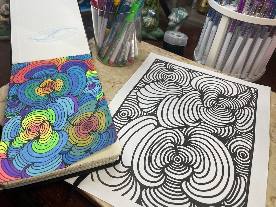 Vortex Tendrils Coloring Page - Etsy