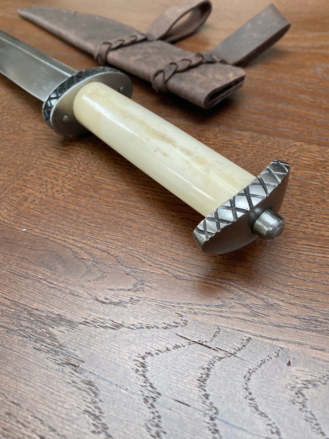 Saxon Short Seax With Bone Handle and Leather Sheath - Etsy
