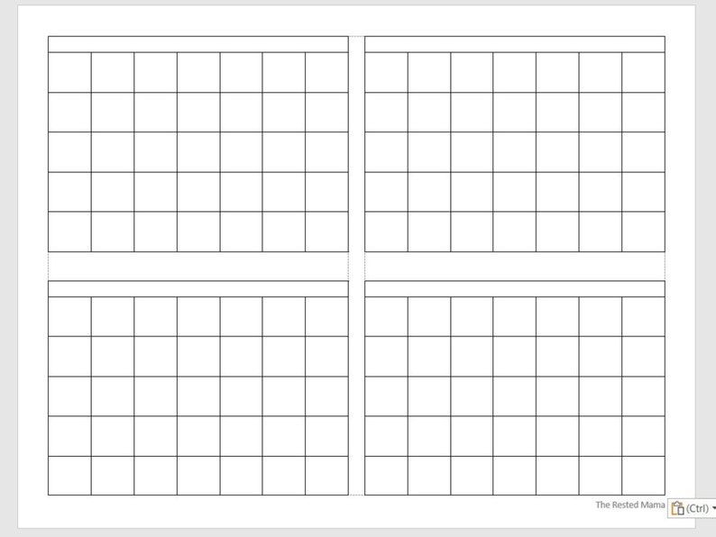 4 Month Calendar Customizable Printable - Etsy