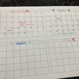 4 Month Calendar Customizable Printable - Etsy