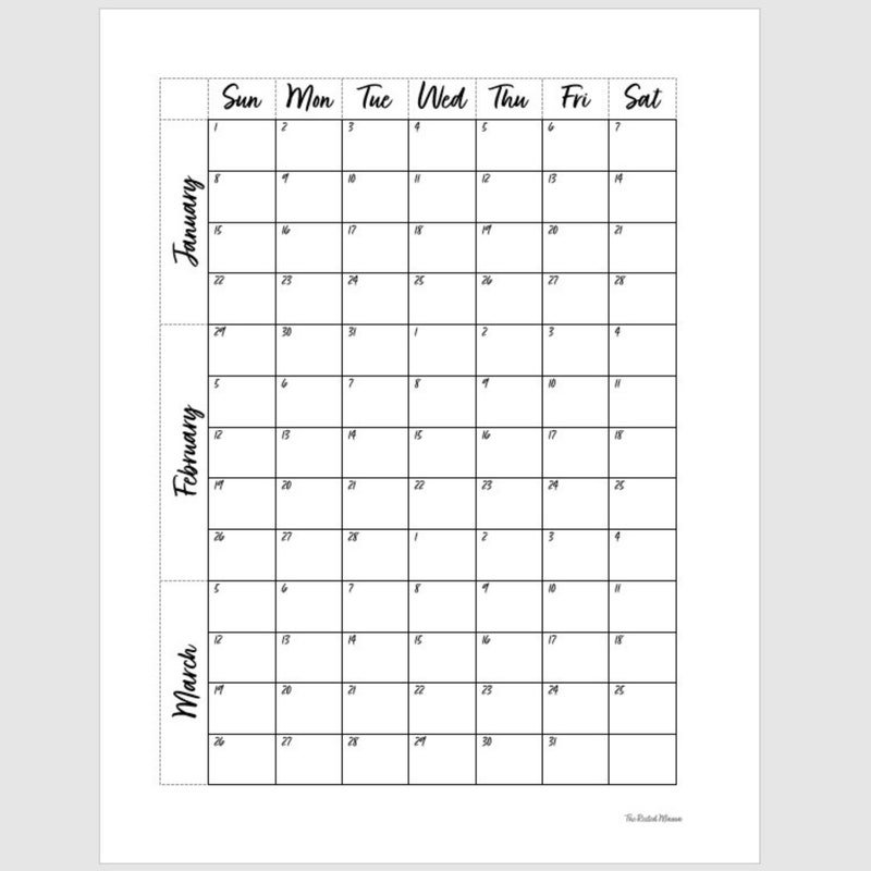 Quarterly Calendar - Etsy
