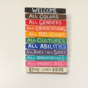 Add Rainbow Welcome Sign With Wreath Purchase Colorful - Etsy