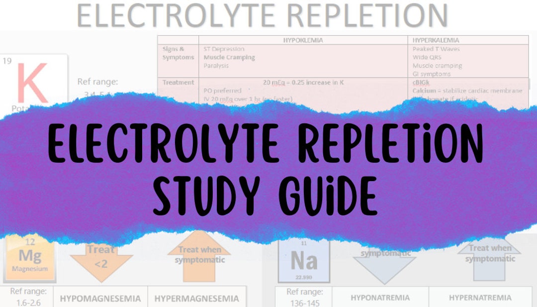 Electrolyte Repletion Study Guide - Etsy