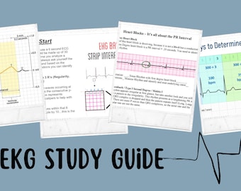 EKG Interpretation Study Guide With Practice Strips - Etsy