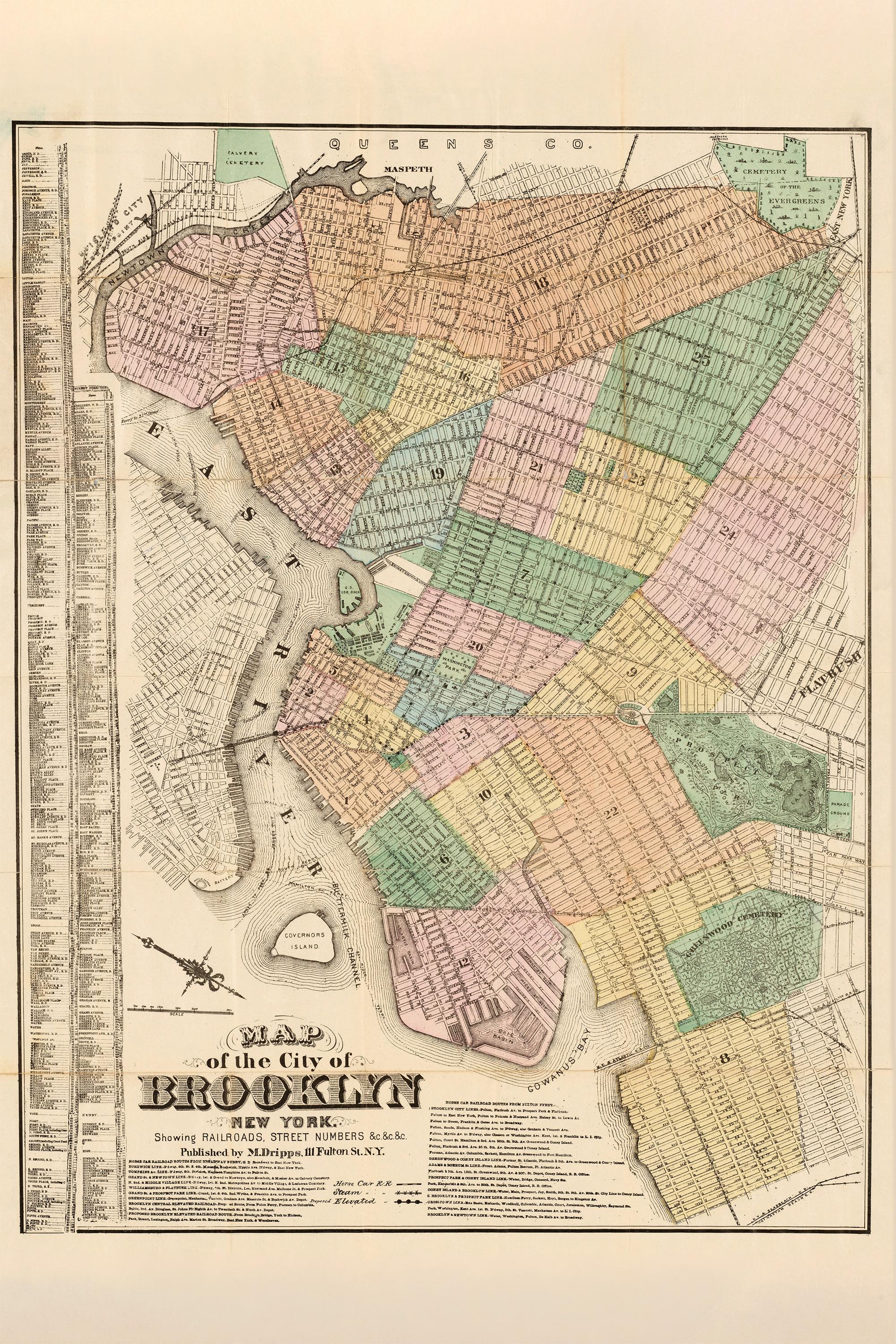 Vintage 1868 Brooklyn Map – Printable New York City Wall Art | Historic ...