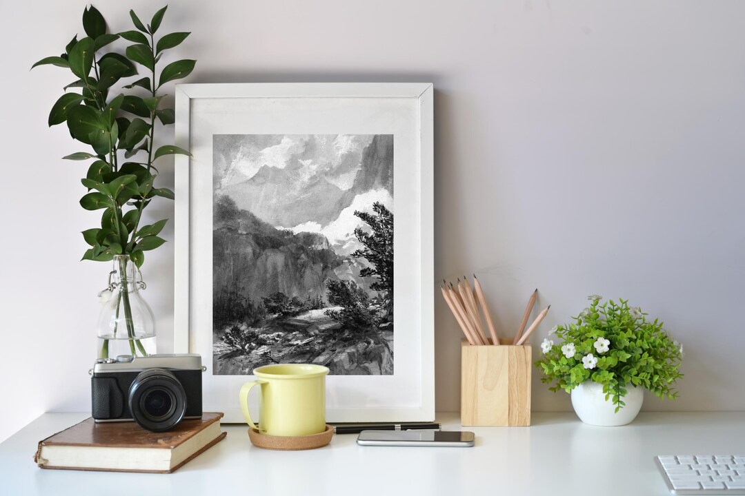 Norwegian Landscape Drawing | Pen and Ink Art | Digital Download ...