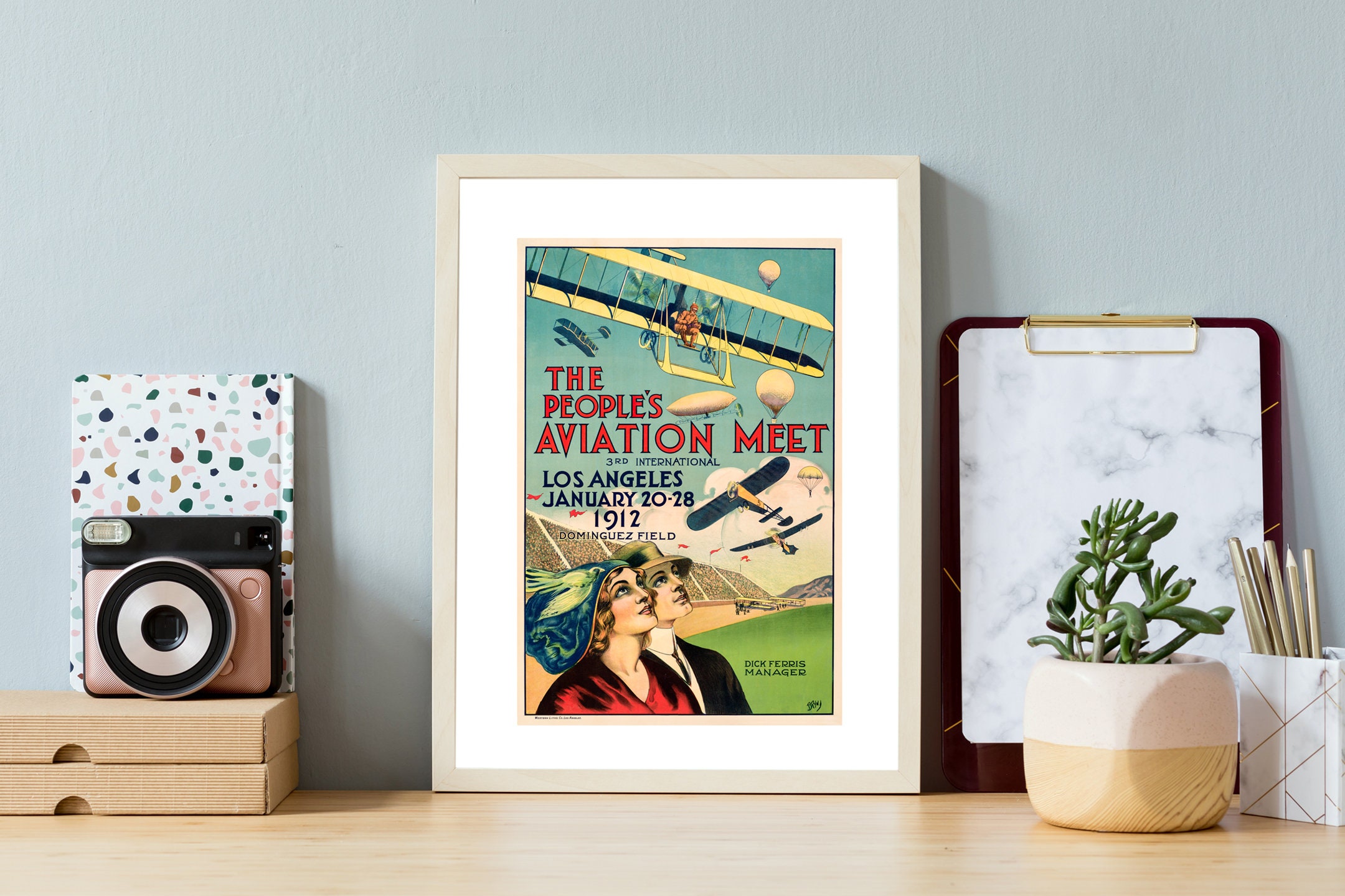 People's Aviation Meet 1912 Vintage Aviation Poster Printable Wall Art ...