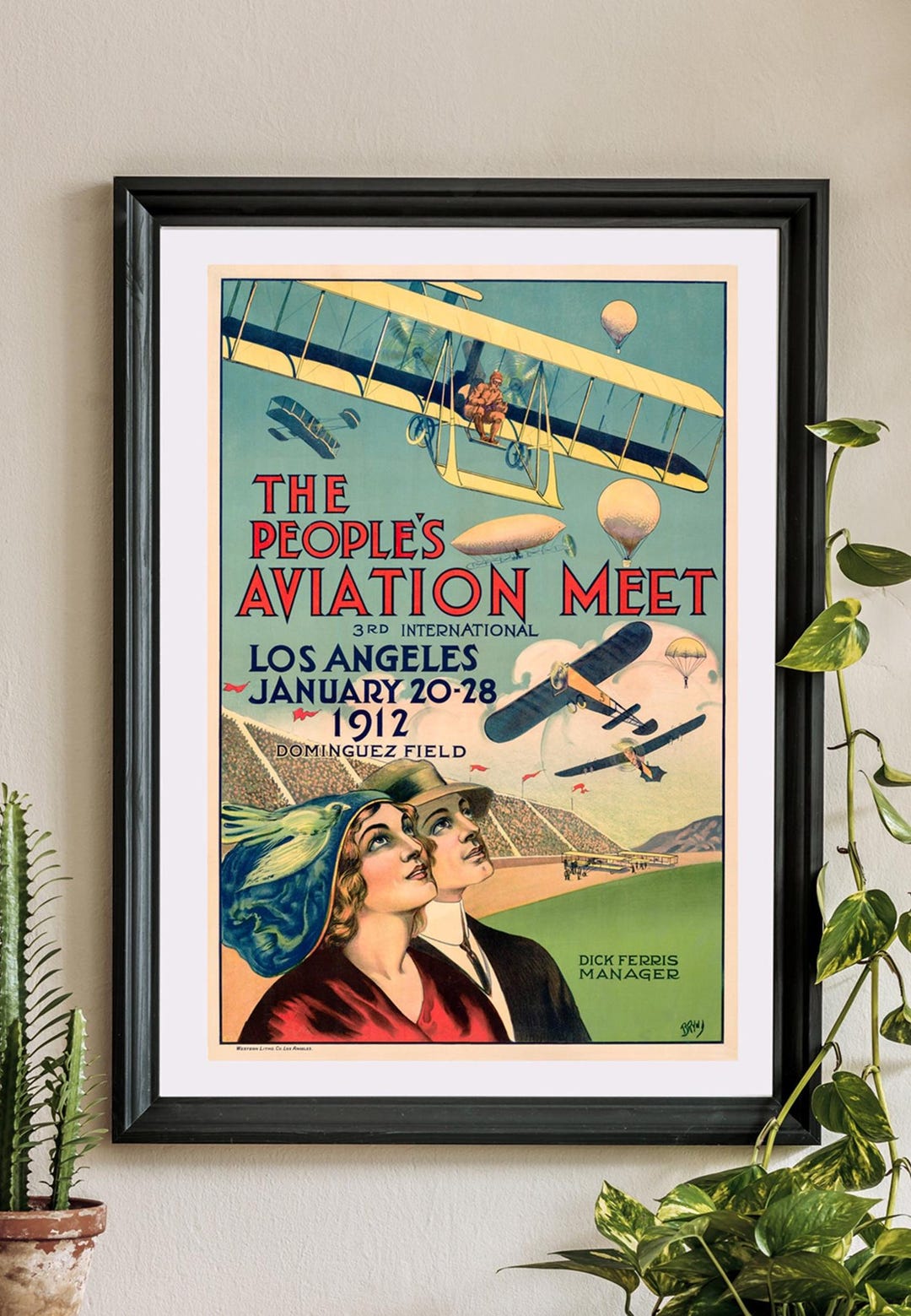 People’s Aviation Meet • 1912 Vintage Airshow Poster • Printable Wall ...