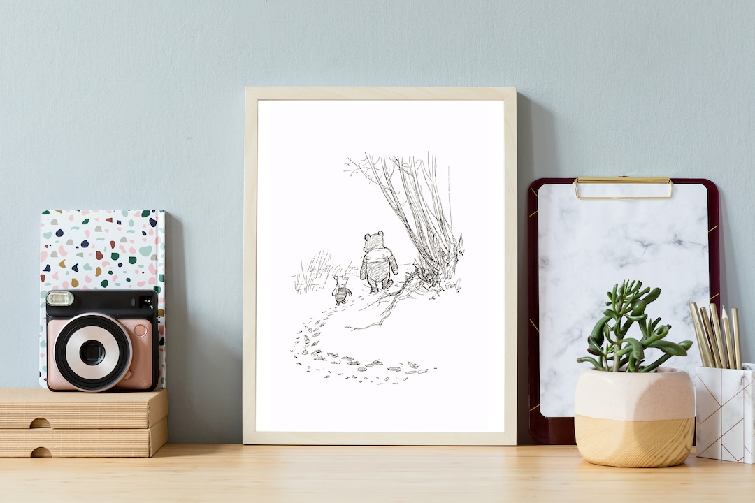 Winnie the Pooh Climbing a Tree • Pooh and Piglet Walking • Vintage ...