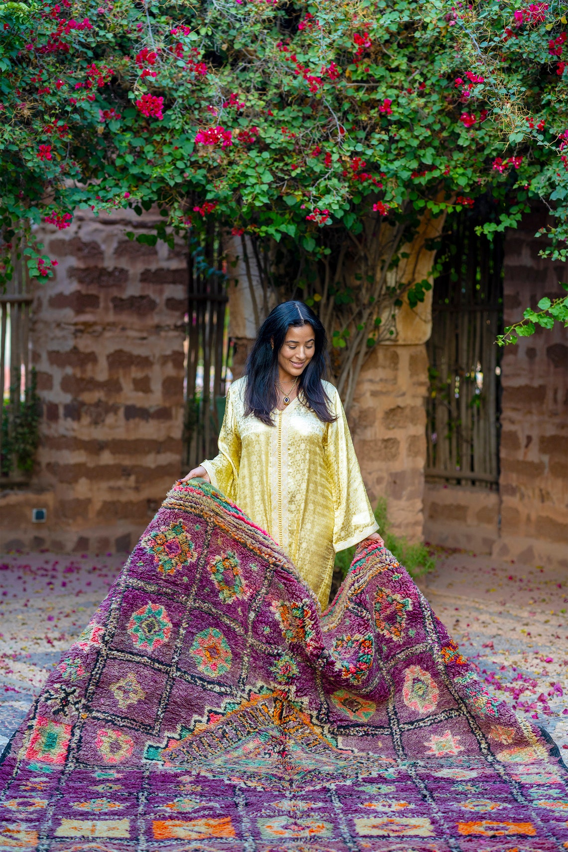 ANISA - Vintage Handmade Purple Moroccan Rug, Unique Rug for Living ...