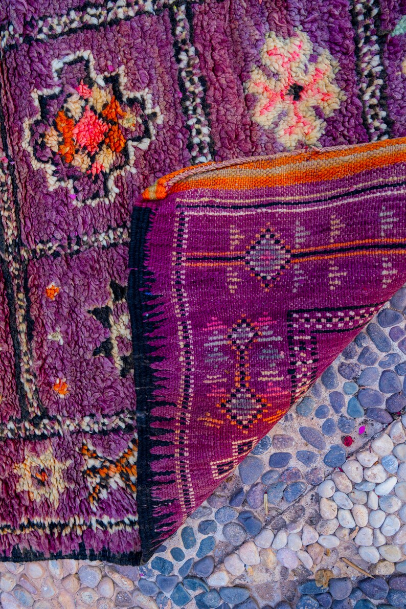 ANISA Vintage Handmade Purple Moroccan Rug Unique Rug for - Etsy