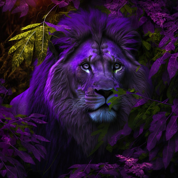 Purple Lion - Etsy