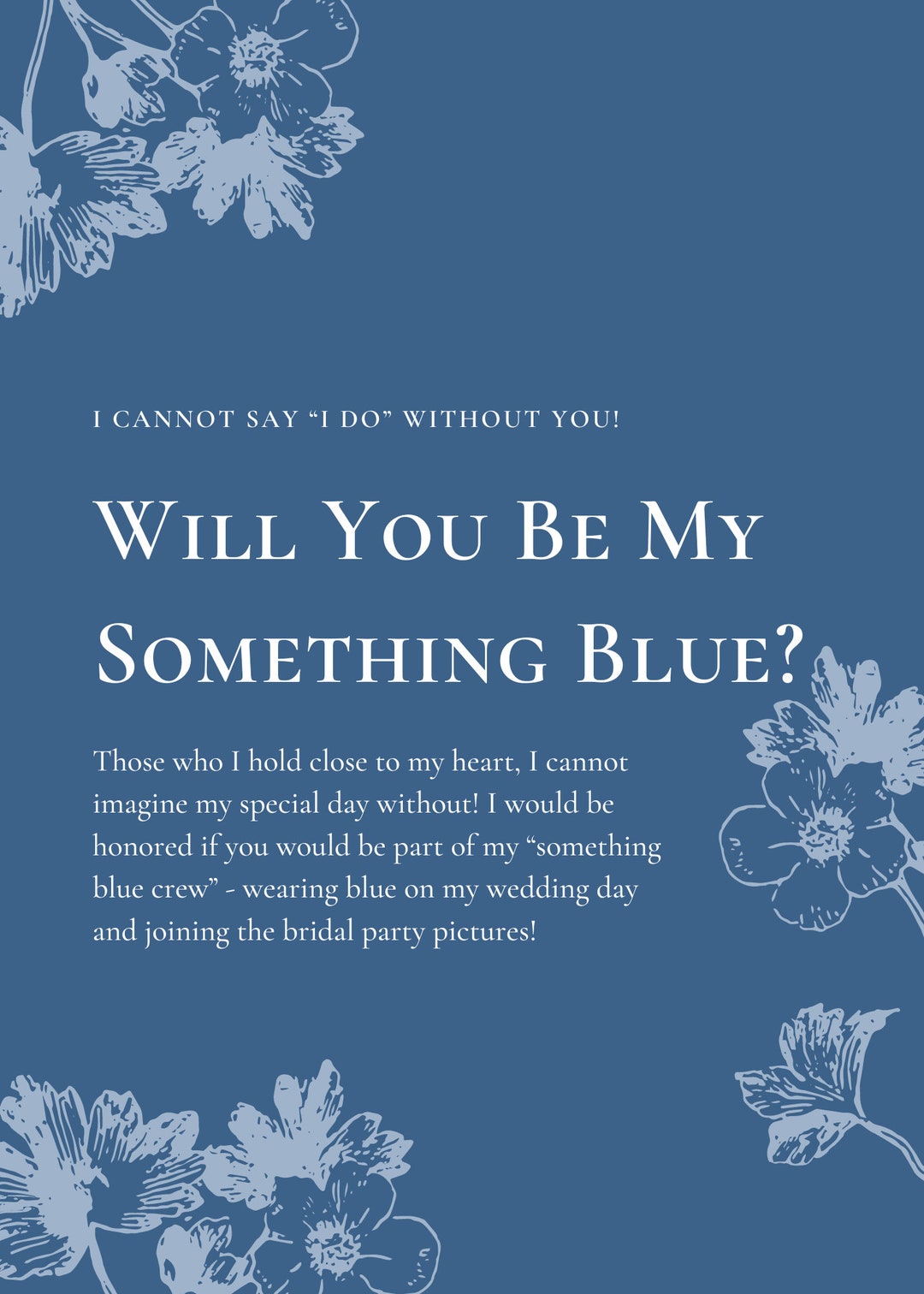 Something Blue Proposal Card - Etsy