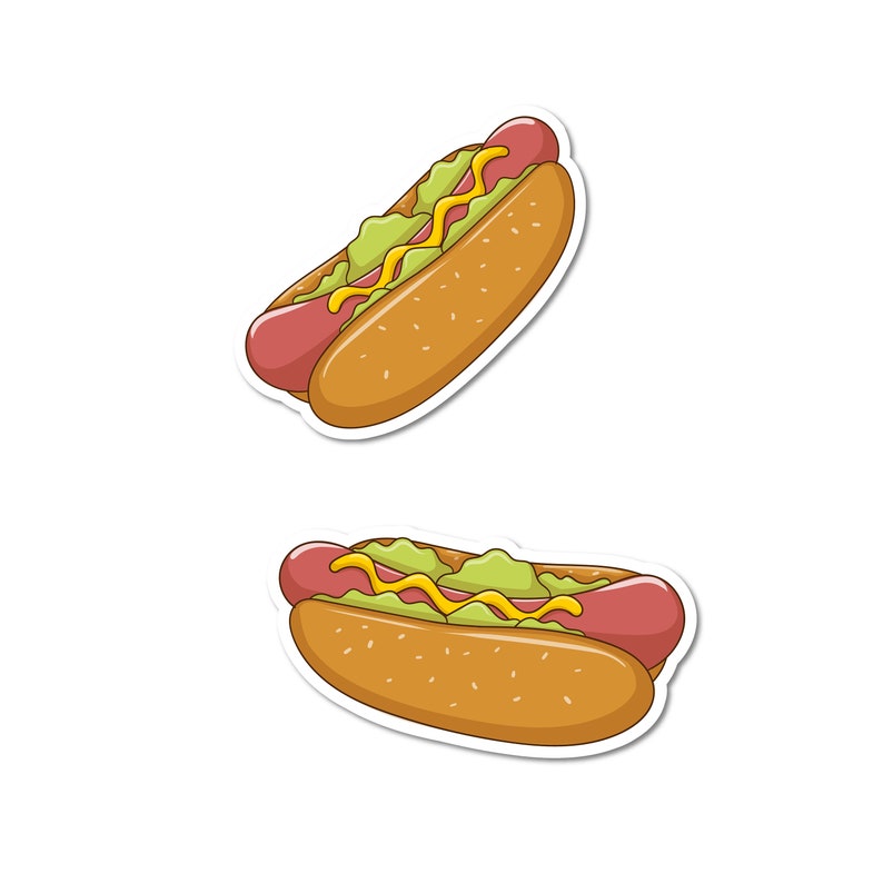 Hotdog Laminated Vinyl Sticker Decal Two Pack - Etsy