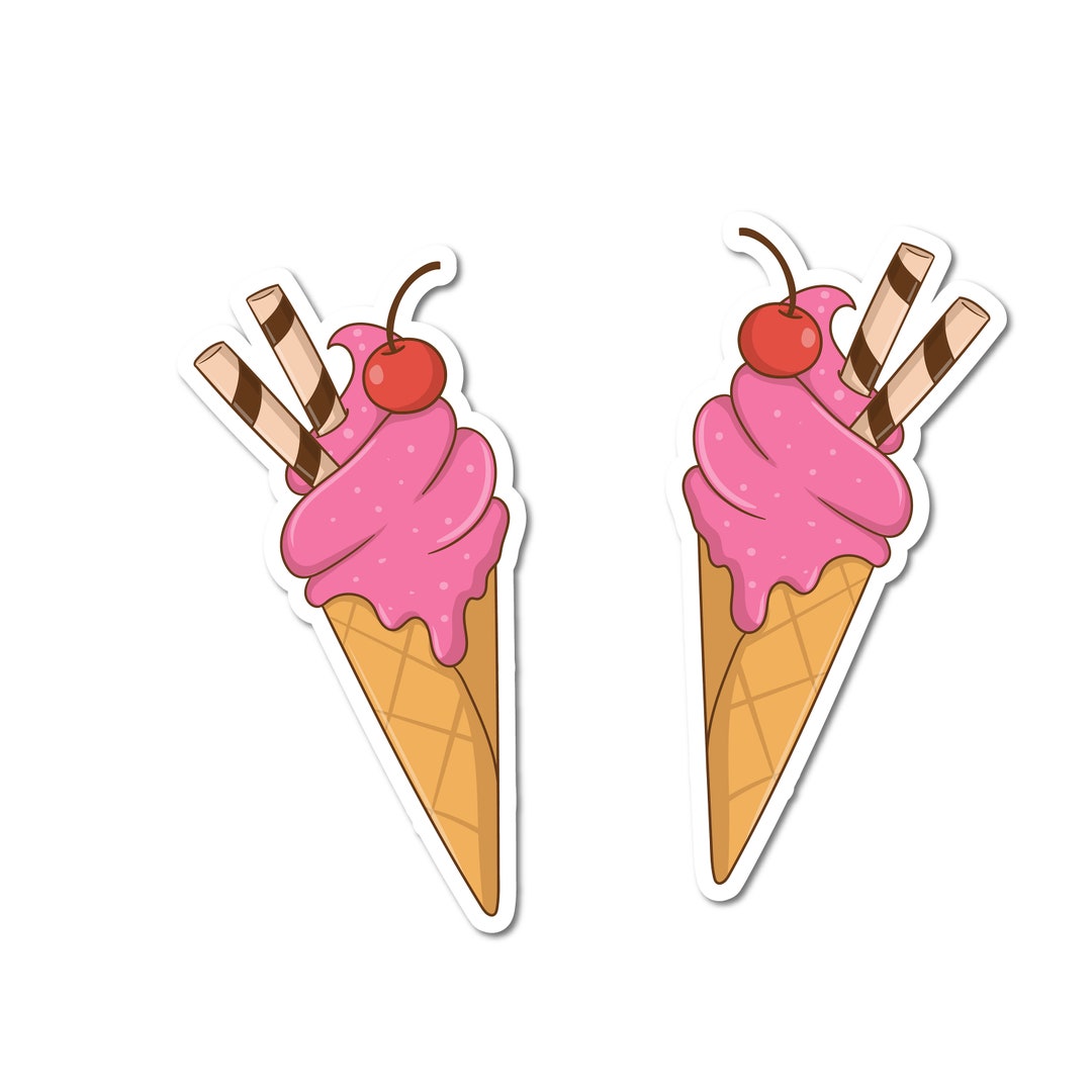 Ice Cream Laminated Vinyl Sticker Decal - Two Pack! - Etsy