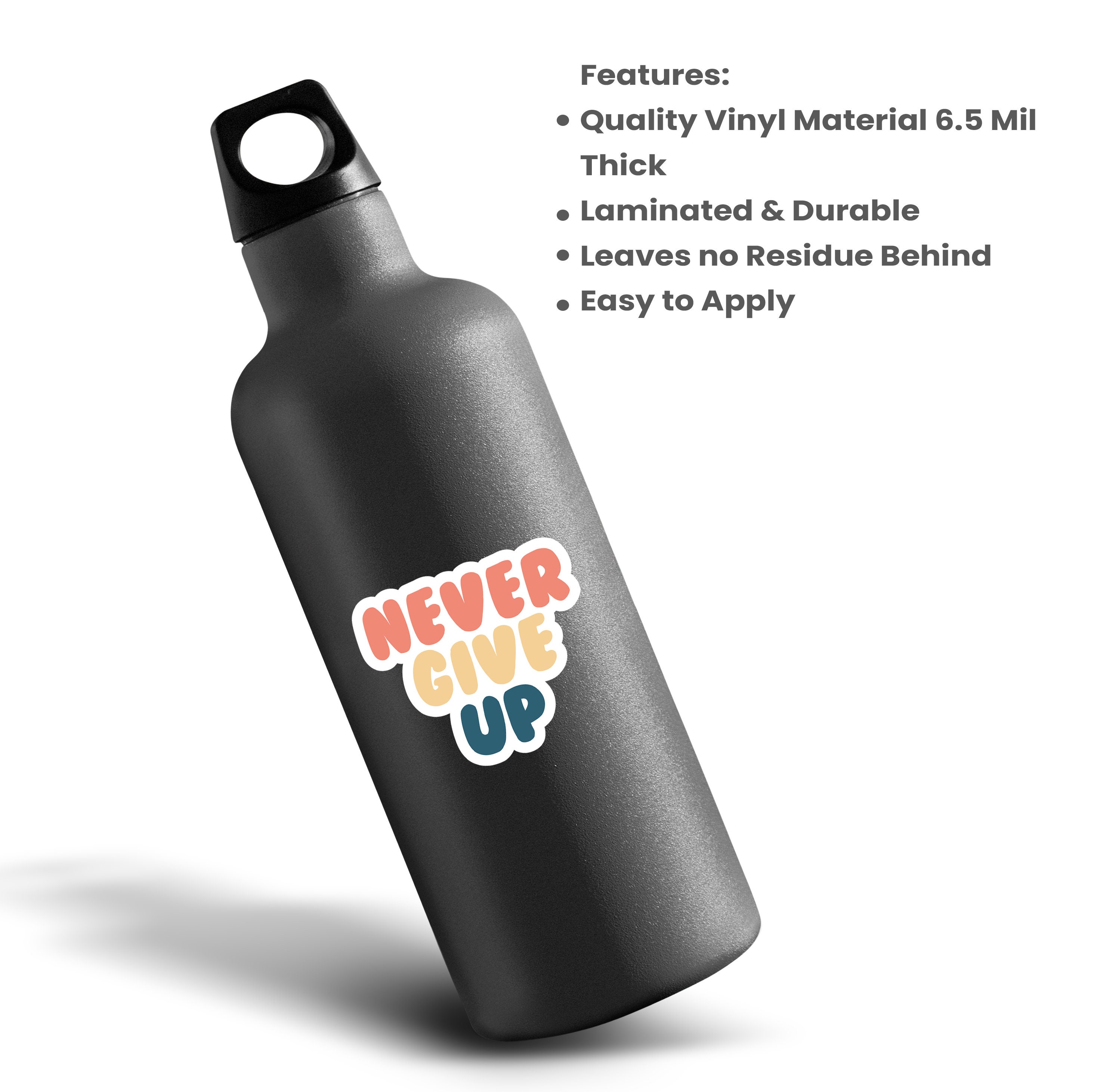 Never Give up Laminated Vinyl Sticker Decal Two Pack - Etsy