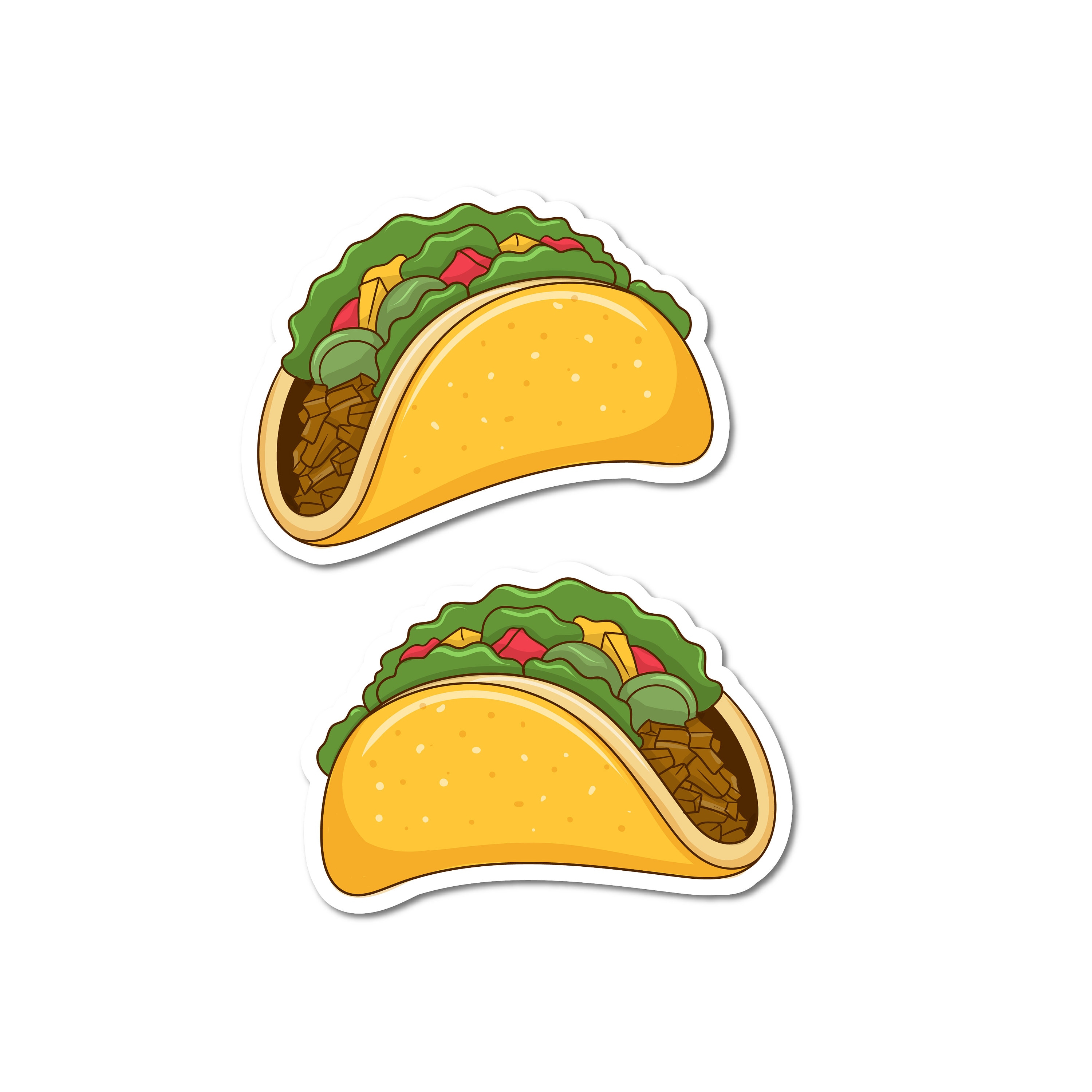 Taco Laminated Vinyl Sticker Decal - Two Pack! - Etsy