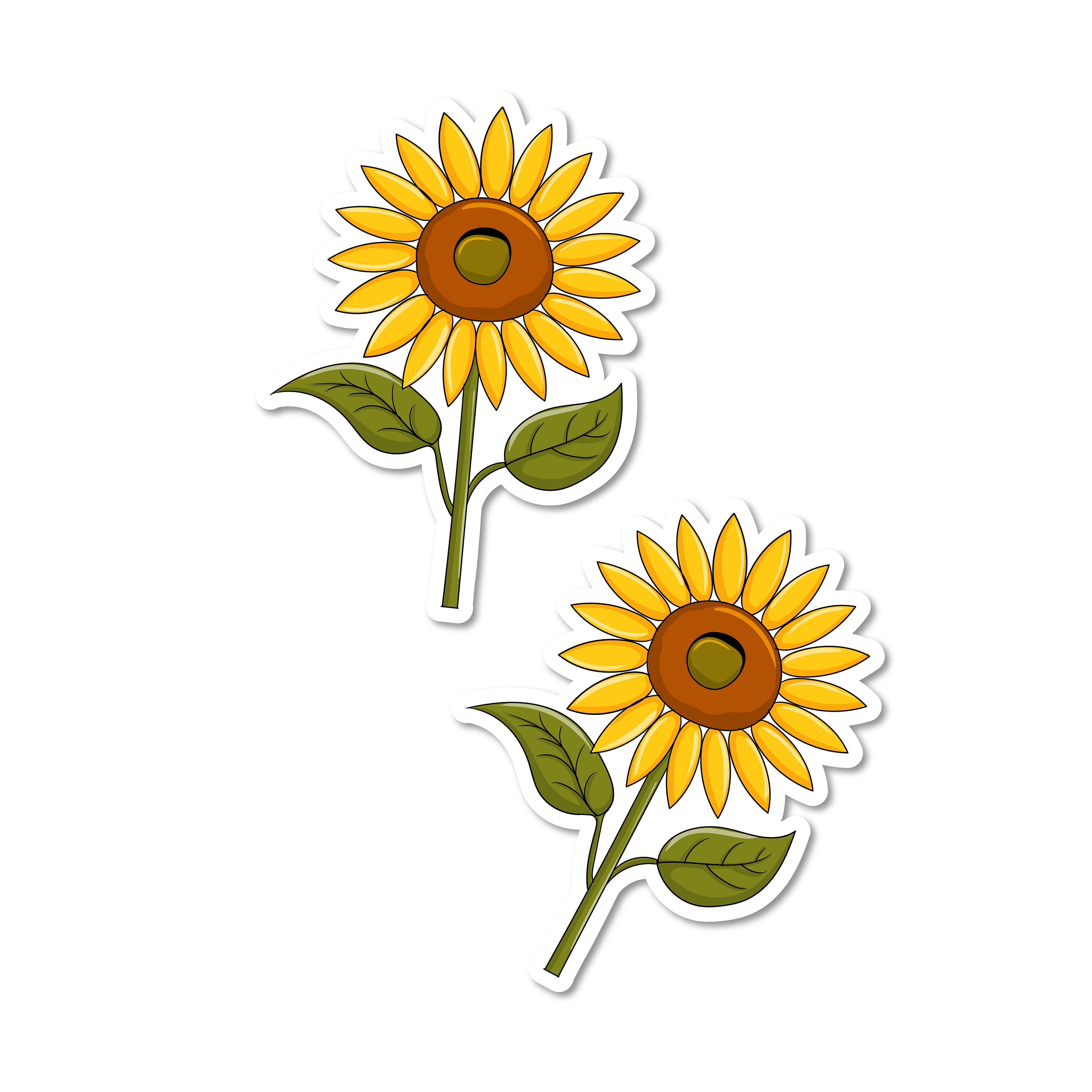 Sunflower Laminated Vinyl Sticker Decal - Two Pack! - Etsy