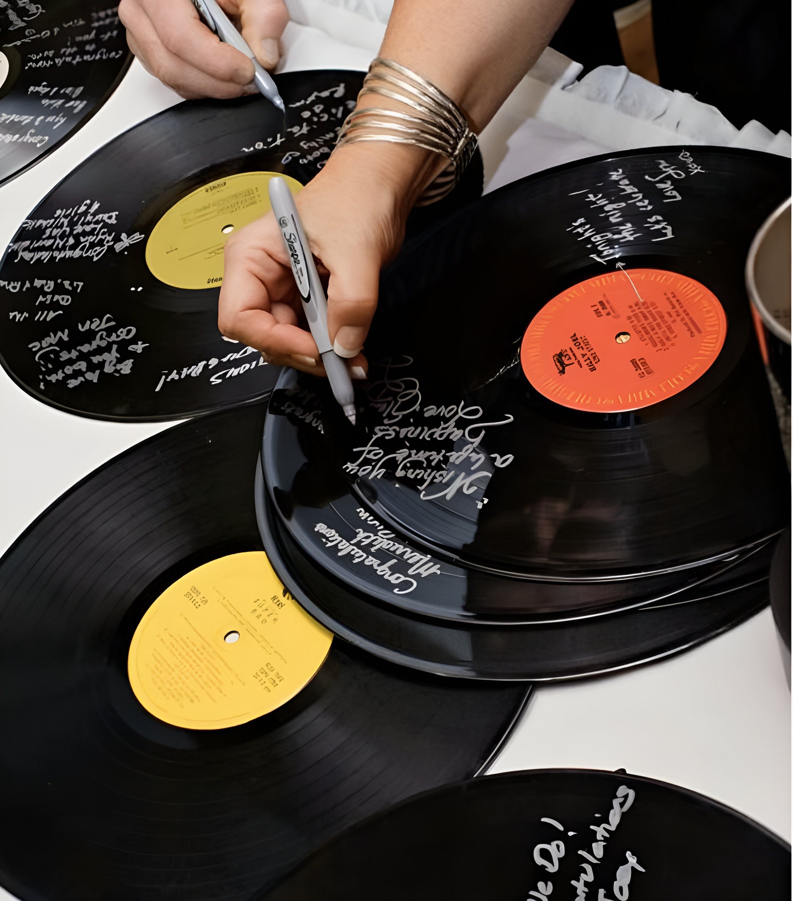 Record Player for Wedding Guestbook, Personalized Record Label, Custom ...