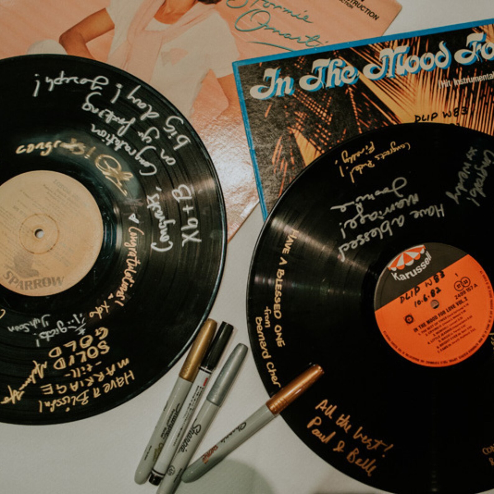 Record Player for Wedding Guestbook, Personalized Record Label, Custom ...