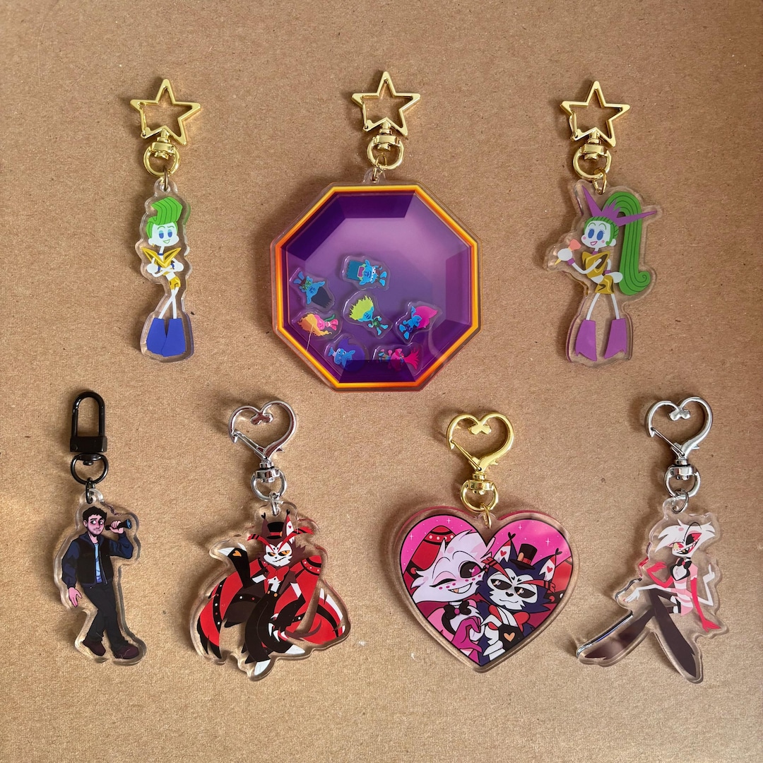 Acrylic Charm Keychains - Etsy