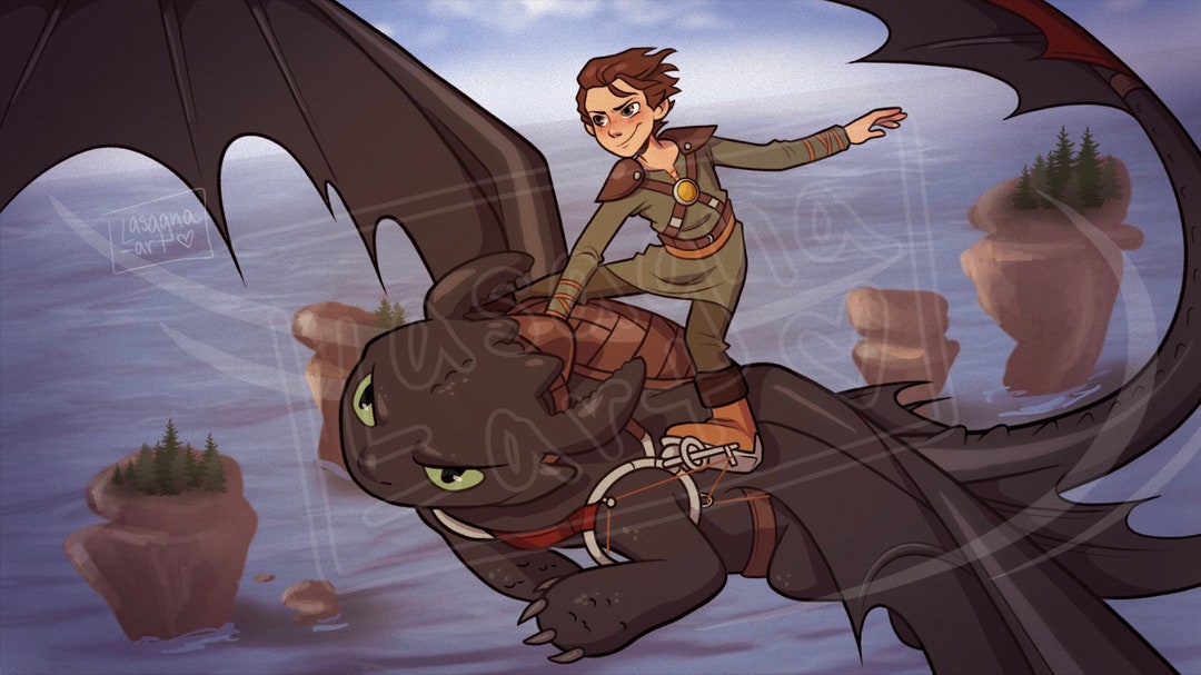 Hiccup and Toothless (HTTYD) Art Print - Etsy