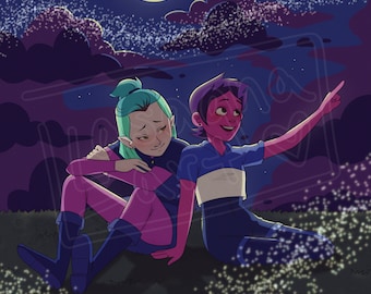 Lumity Luz Noceda and Amity Blight Poster Art Print the Owl House A4 ...