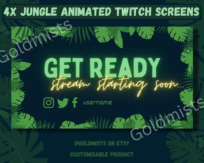 ULTIMATE Twitch Pack - Jungle Style - 4x Overlays, 4x Animated Screens ...
