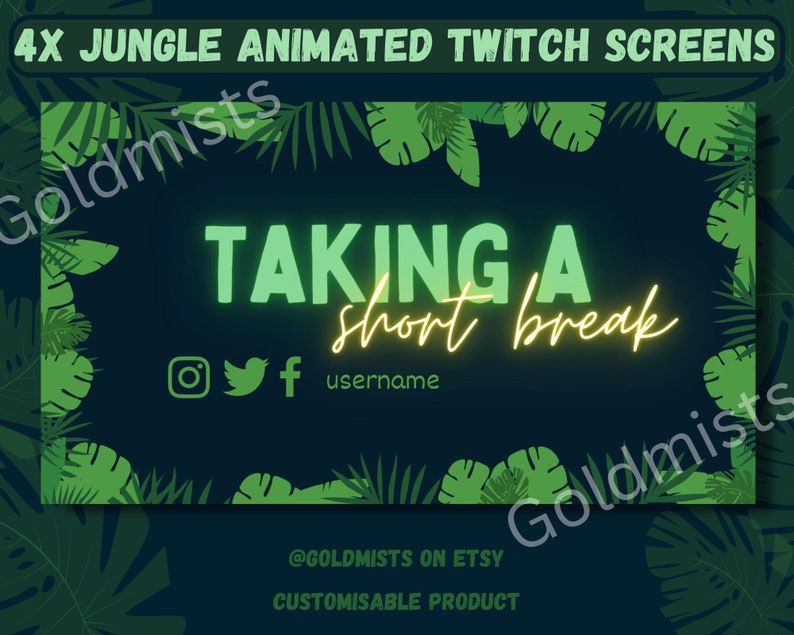 ULTIMATE Twitch Pack - Jungle Style - 4x Overlays, 4x Animated Screens ...