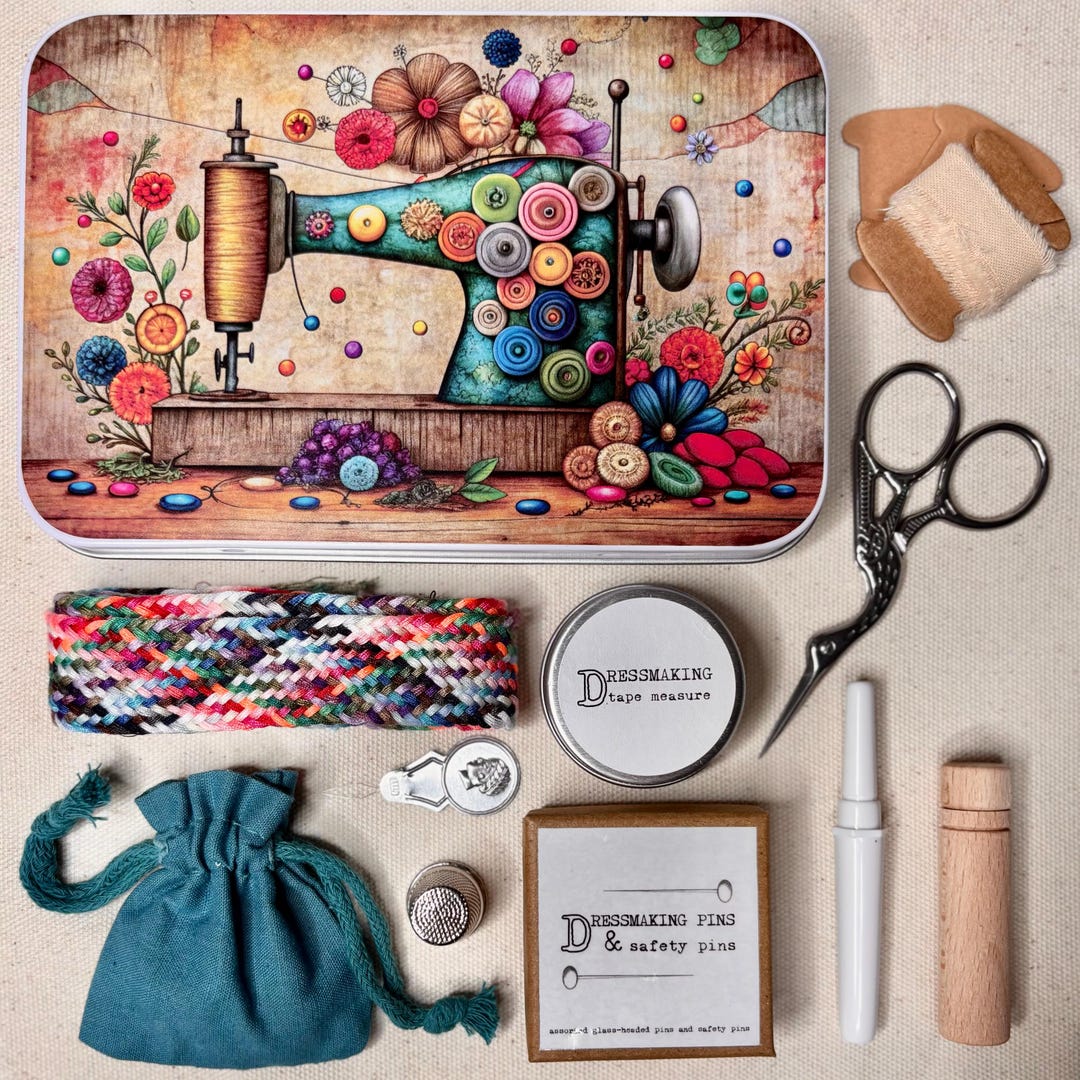 Deluxe Sewing Repair Kit in Pretty Tin – Sustainable Mending Gift - Etsy