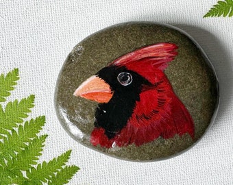 Cardinal Painted Rock - Etsy